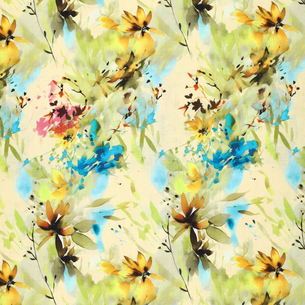 20823 Faded Flowers Ramie Linen | Knipidee.nl - Double folded or Rolls: Rolls